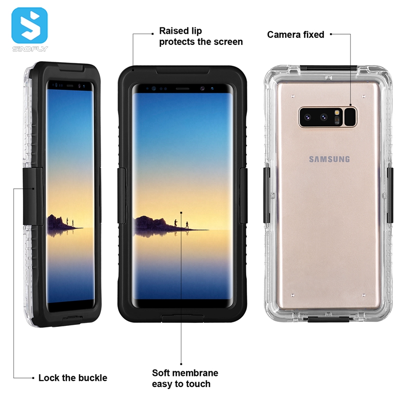 Clear waterproof case for Samsung Note 8