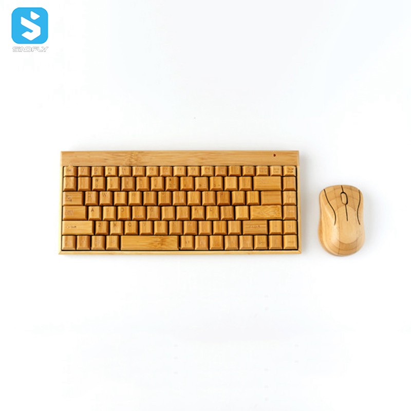 wooden wireless keyboard + mouse