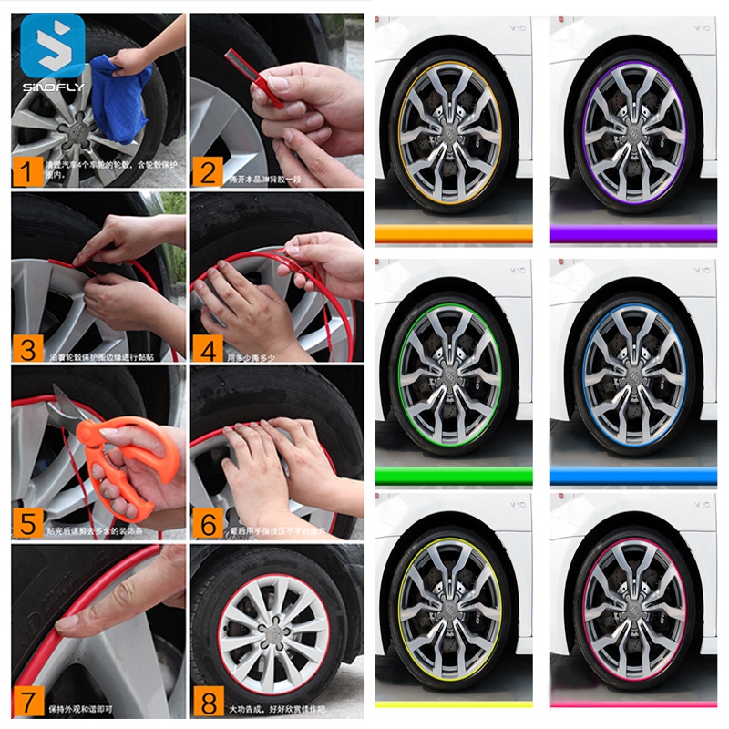 Auto wheel trim strip
