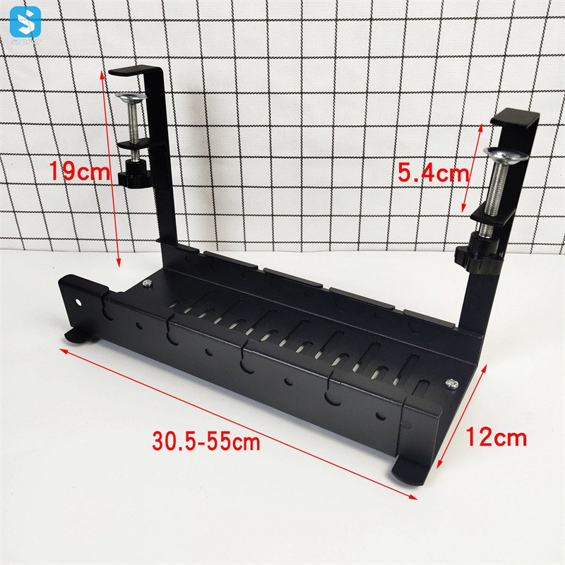 Retractable under-desk cable tray Perforation-free desk cable tray ...