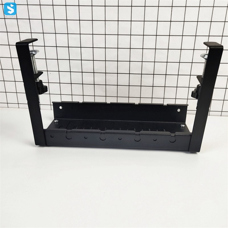 Retractable under-desk cable tray Perforation-free desk cable tray ...