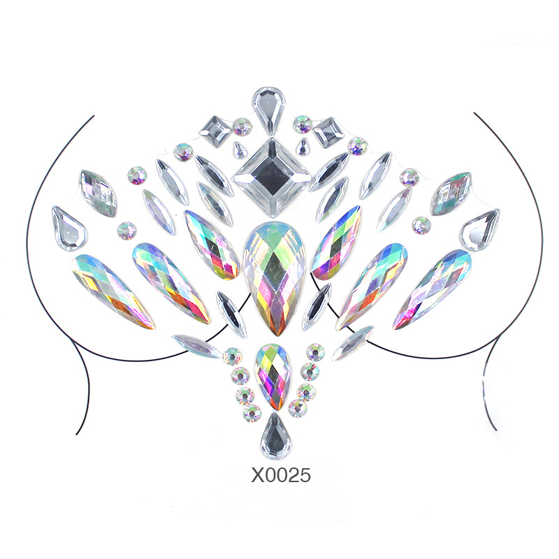Crystal diamond chest sticker